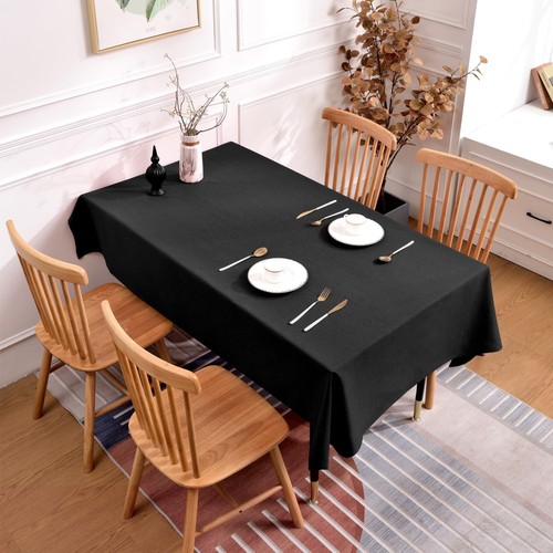 Rectangle Tablecloth 57 x 118 Inch - Waterproof Faux Linen Table Cloth ...