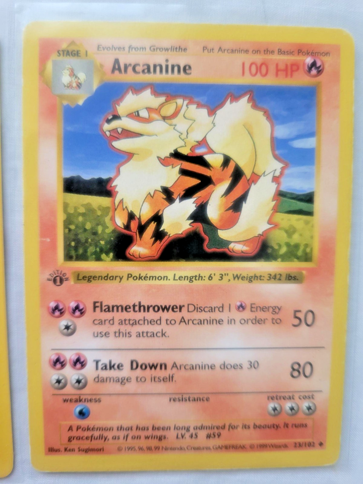 Pokémon 1999 Shadowless Base Set 1st Editions!! Growlithe (28 ...