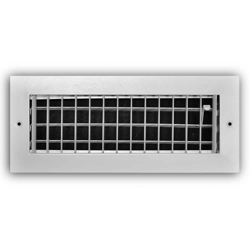 12 In. X 4 In. 1-Way Aluminum Adjustable Wall/Ceiling Register In White ...