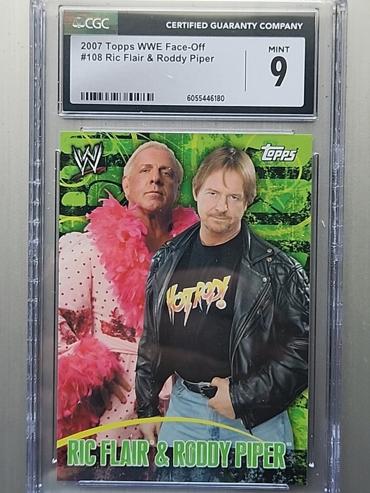 2007 Topps WWE Face Off Ric Flair Roddy Piper CGC 9 #108 WWF WCW NXT ...
