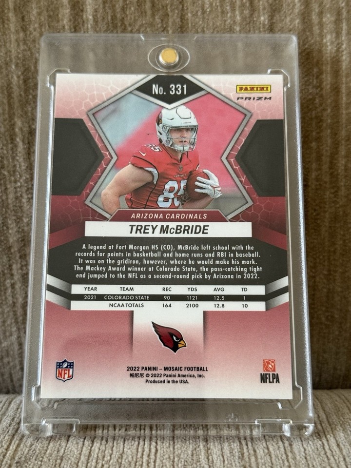 2022 Panini Mosaic Football #331 Trey McBride Honeycomb Case Hit SSP ...