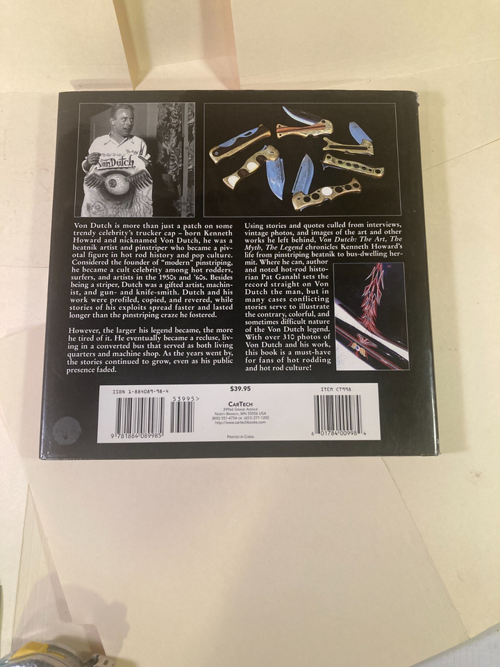 Von Dutch: The Art, The Myth, The Legend Ganahl, Pat Hardcover - 2005 w ...