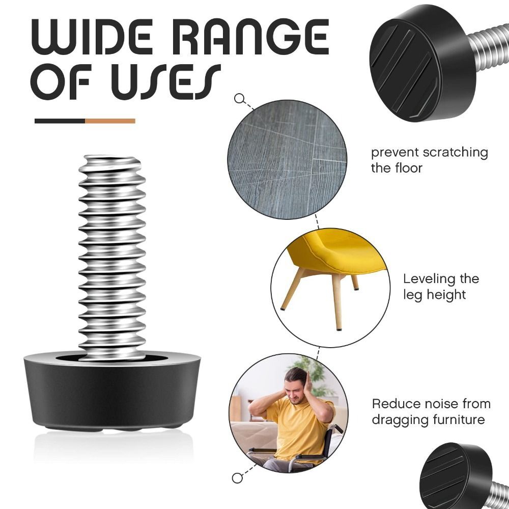 10 Pcs M6 Thread Furniture Levelers Floor Leveler Table,Chair, Cabinet ...