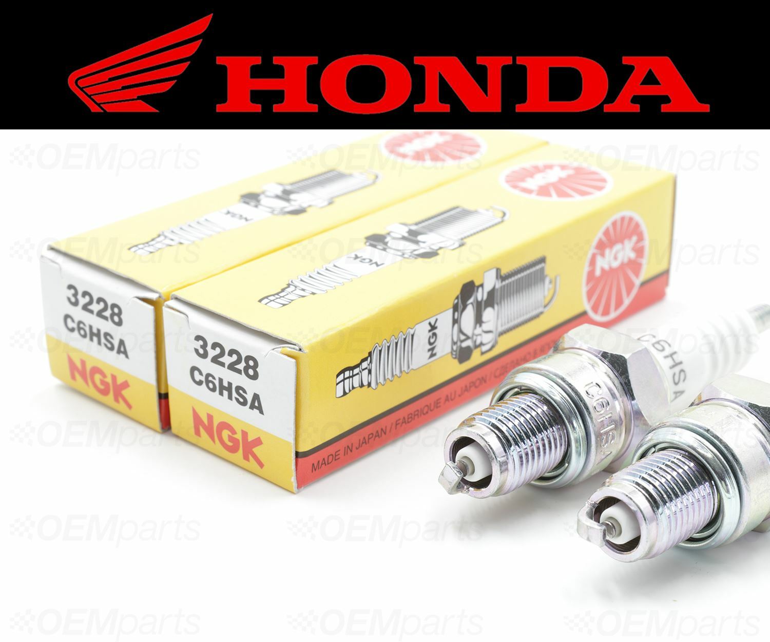 Set of (2) NGK C6HSA Spark Plugs Honda (See Fitment Chart) #98056-56711 ...