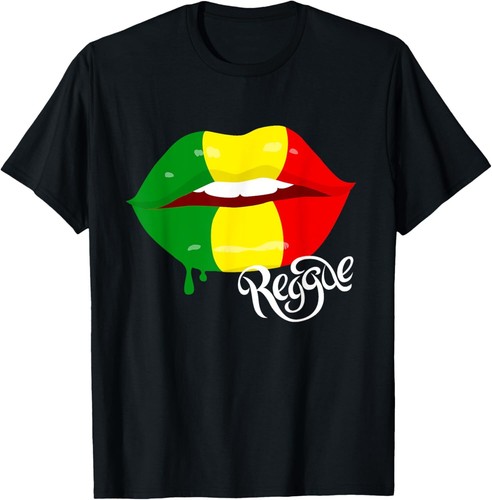 Reggae Clothing for women, Rastafarian Flag Lips, Reggae T-Shirt Hoodie ...