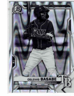 Osleivis Basabe Tampa Bay Rays 2021 Bowman Draft Black & White Raywave ...