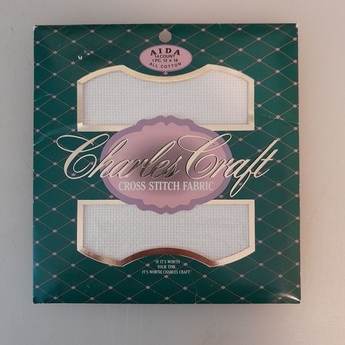 Charles Craft Cross Stitch Fabric 12x18 White 14 Count Aida All Cotton ...