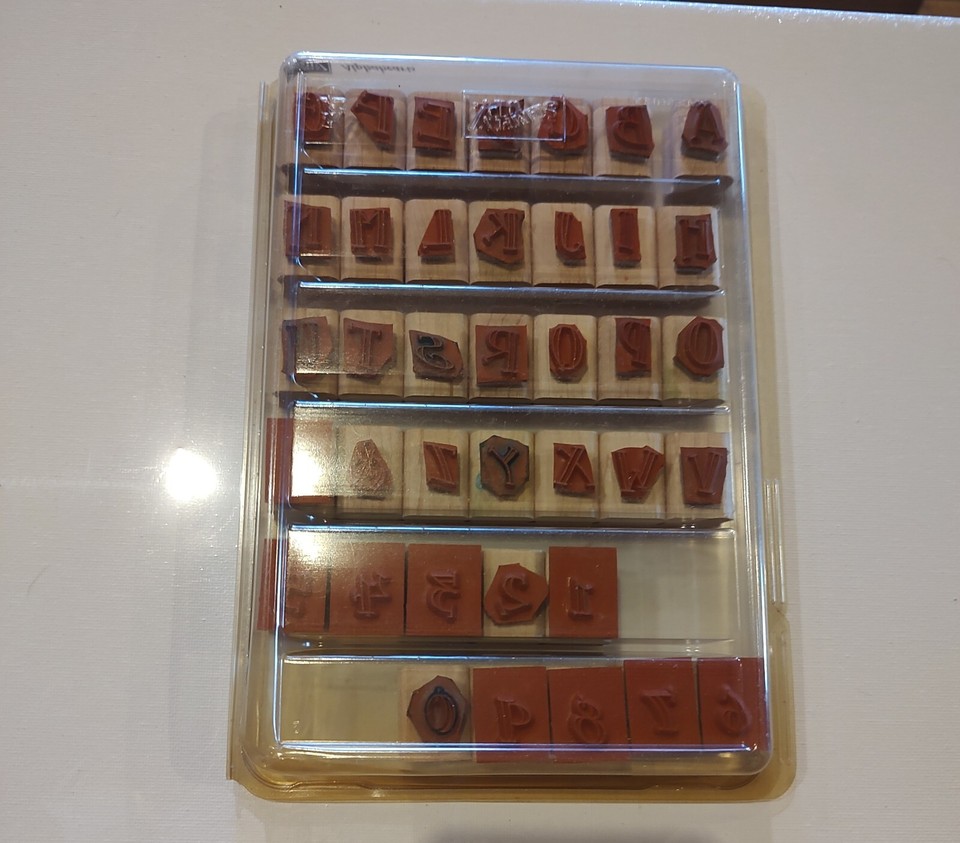 Stampin' Up! Outlined Alphabet & Numbers Wood Stamp Set | eBay