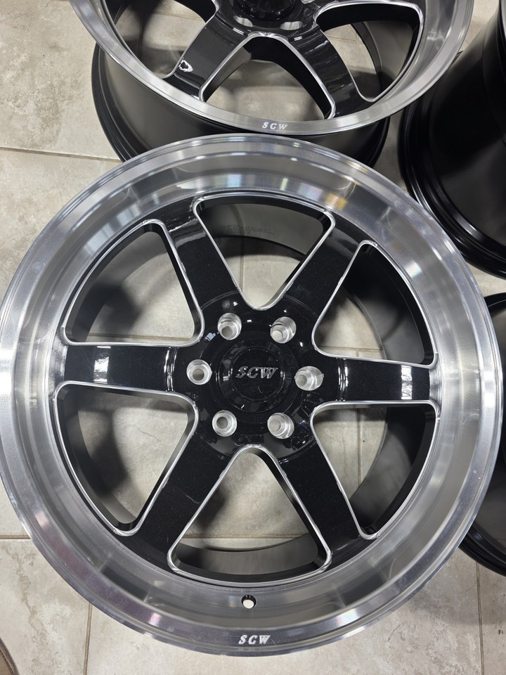 20x9.5 Front 18x10.5 Rear Scw Wheels 6x139.7 Gm Trucks 78.1 BORE Drag ...