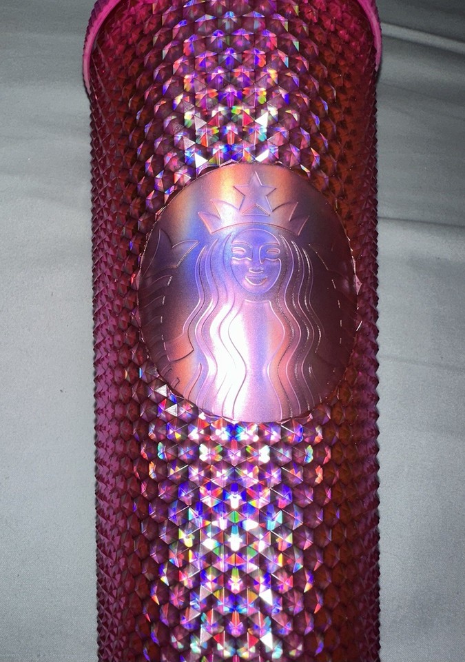 Starbucks 2023 Pink Iridescent Studded Tumbler 24oz Cold Cup w/ Straw ...