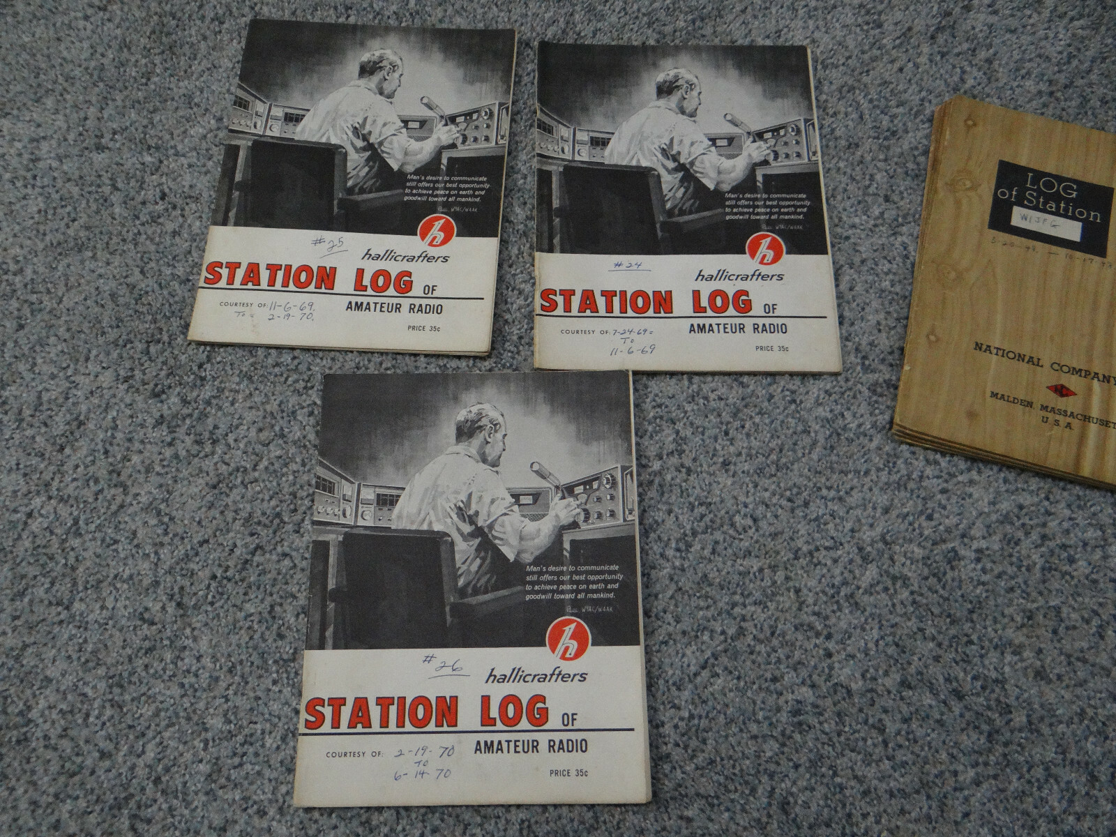 10 Amateur Ham log book Collins national Drake Hallicrafters 40's 50's ...