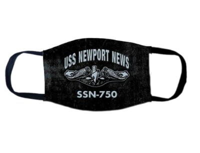 FACE MASK USS Newport News SSN-750 Submarine Warfare US Navy Washable ...