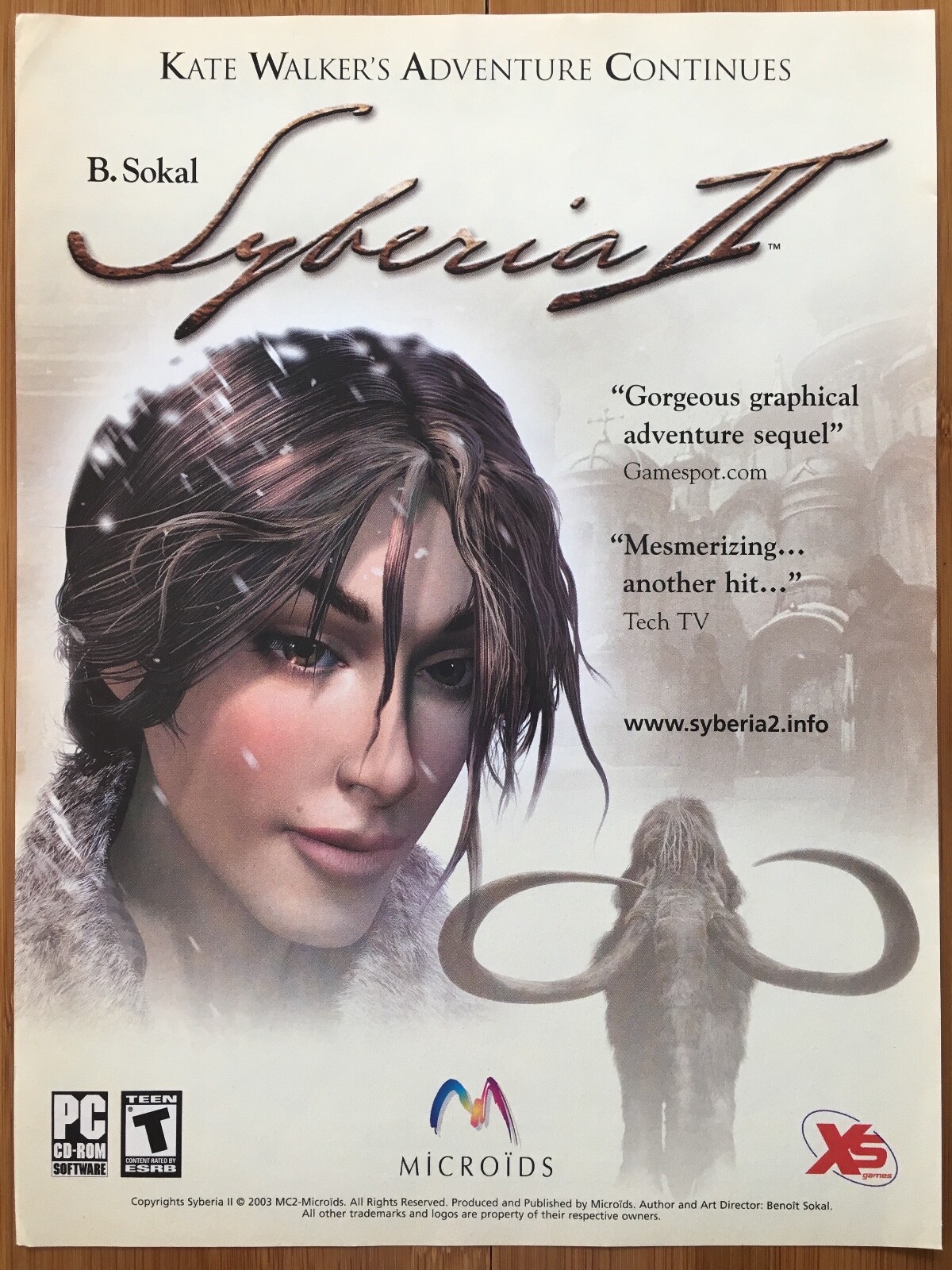 Syberia 2 PC 2003 Vintage Poster Ad Art Benoit Sokal Adventure Game ...