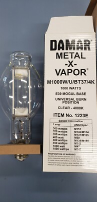 Damar M1000W/U/BT4K Metal-X-Vapor, 1000 Watts, Universal Position New ...