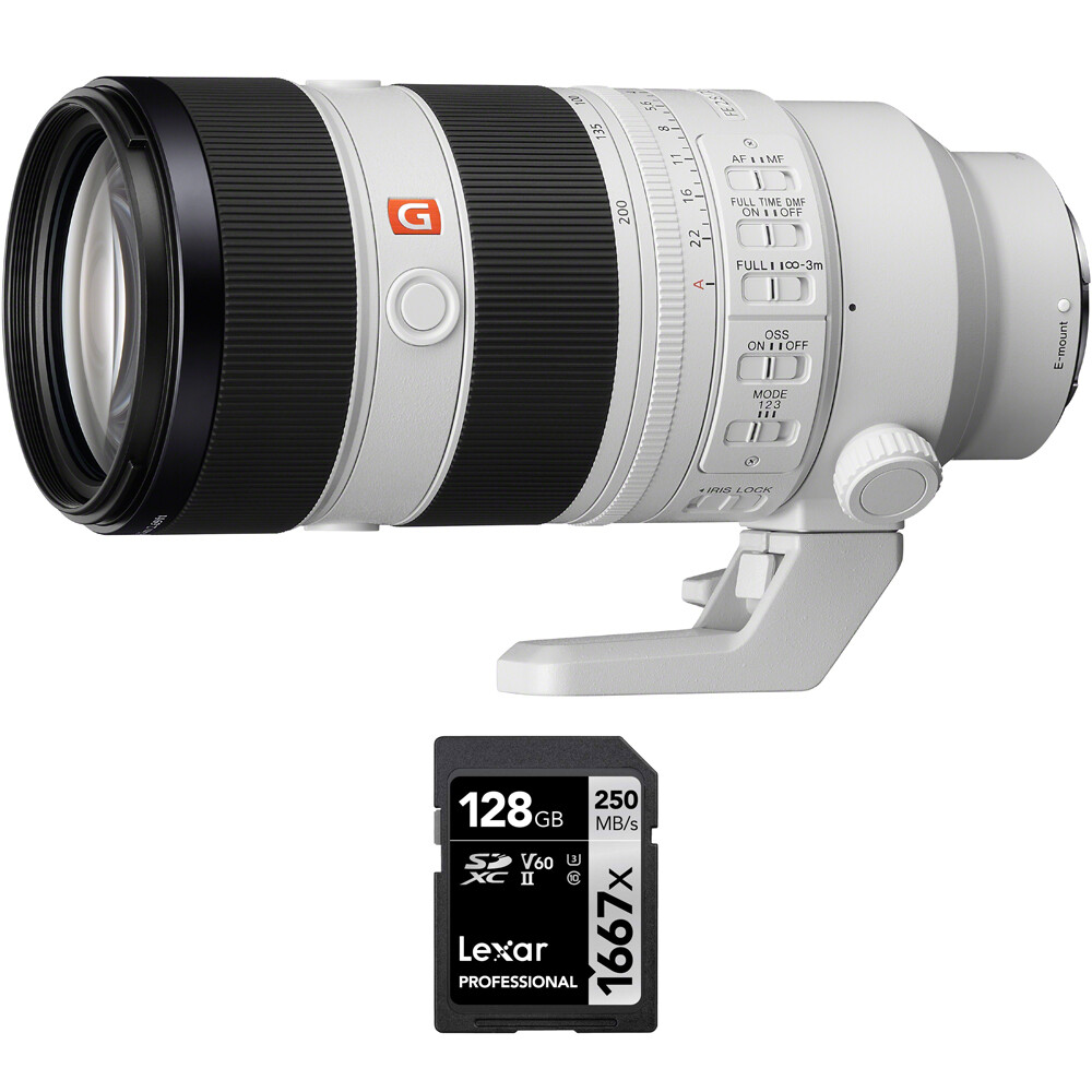 Sony FE 70-200mm F2.8 GM OSS II G Master Zoom E-Mount Lens + 128GB ...