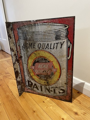 ACME Quality Paints Post Mount Enamel Sign. Golden Fleece Castrol ...