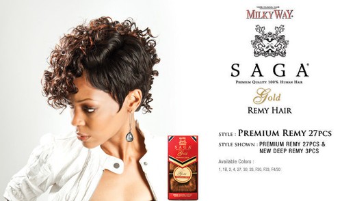 PREMIUM 27PCS SAGA GOLD 100% HUMAN REMY HAIR WEAVE EXTENSION WITH FREE ...