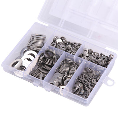 660 PCS of 304 Stainless Steel Washers Flat Washer Assortment Set Kit 6 ...