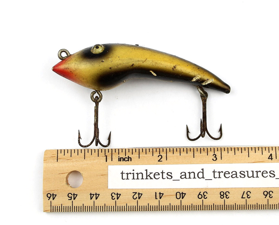 VINTAGE MOONLIGHT POLLYWOG WOOD FISHING LURE WITH GLASS EYES | eBay