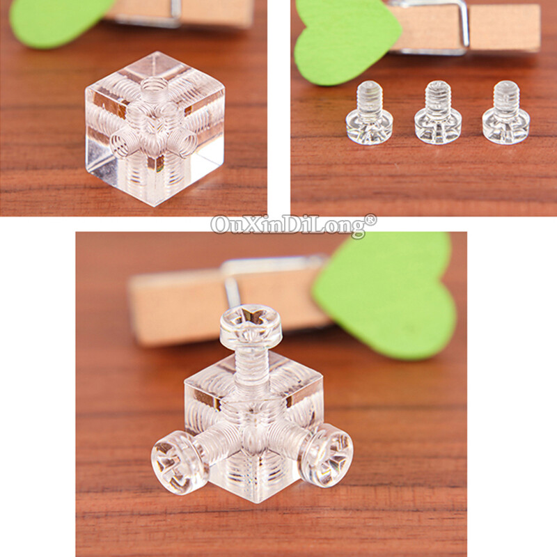 400PCS Clear Acrylic Cubes Block Right Angle Corner Braces Joint ...
