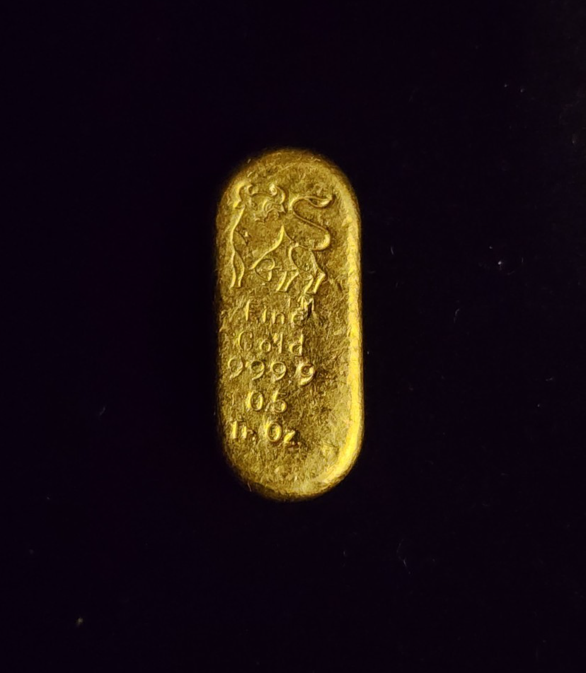 Vintage Merrill Lynch Bull Hallmark 1/2 oz Poured Gold Ingot Bar - VERY ...