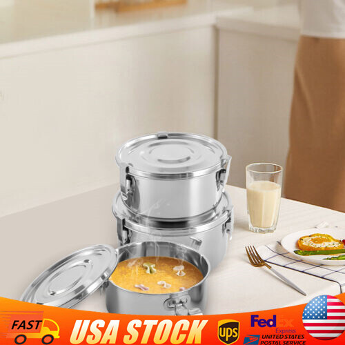 3 Sets Stainless Steel Food Storage Containers, Kitchen Food Containers ...