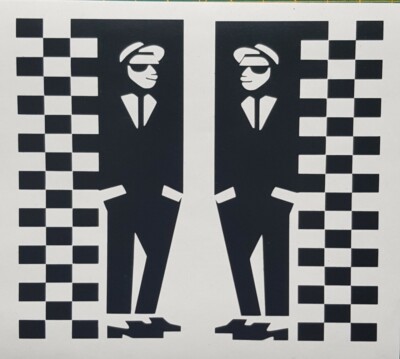 ska (5) two tone mod rude boy scooter vinyl decal car bumper window ...