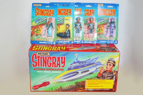 1992 Matchbox Stingray Action Submarine + 5 Figures Gerry Anderson New ...
