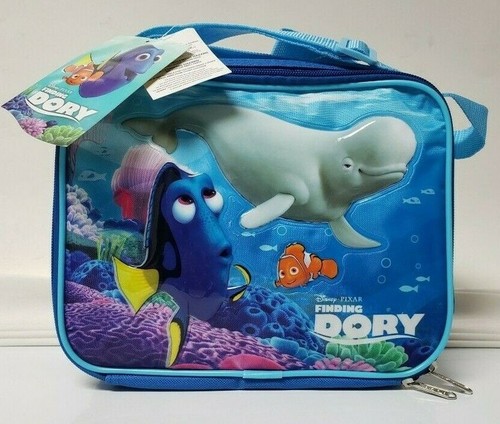 Finding Dory LUNCH BAG Only w/Strap, Blue Canvas/Plastic Raised Texture ...