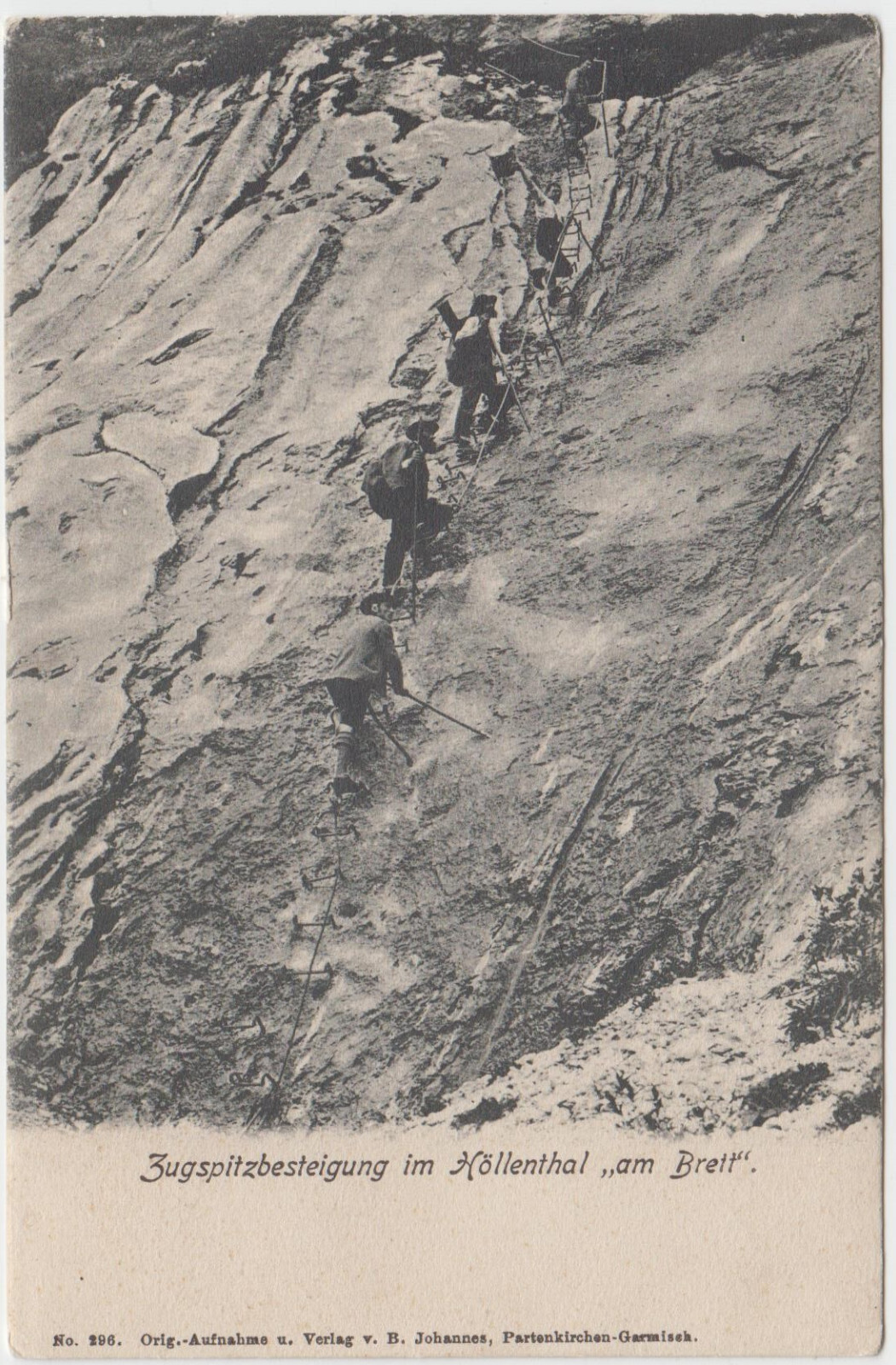 V 207 Garmisch - Grainau 1900 ! Bergsteiger im Höllental am Brett zur ...