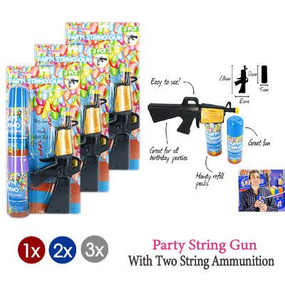 1x / 2x / 3x Party String Gun With 2 String Ammunition Great Fun Party ...
