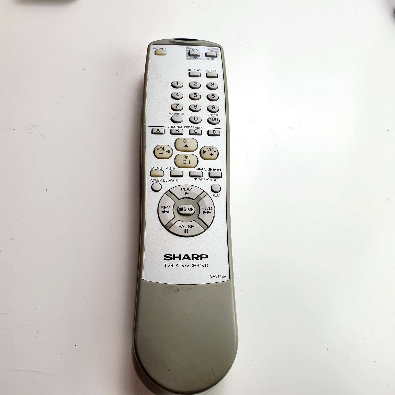 Sharp (GA317SA) CATV / TV / DVD / VCR Remote Control w/ Battery Cover ...
