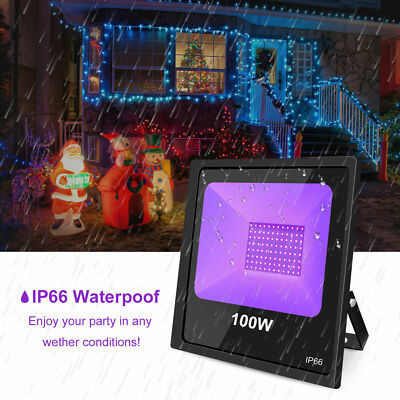 Outdoor UV Black Light 100W Ultra Violet LED Flood Light Blacklight for ...