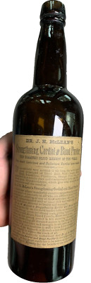 Antique Victorian McLean's Cordial Blood Purifier Bottle Label St Louis ...
