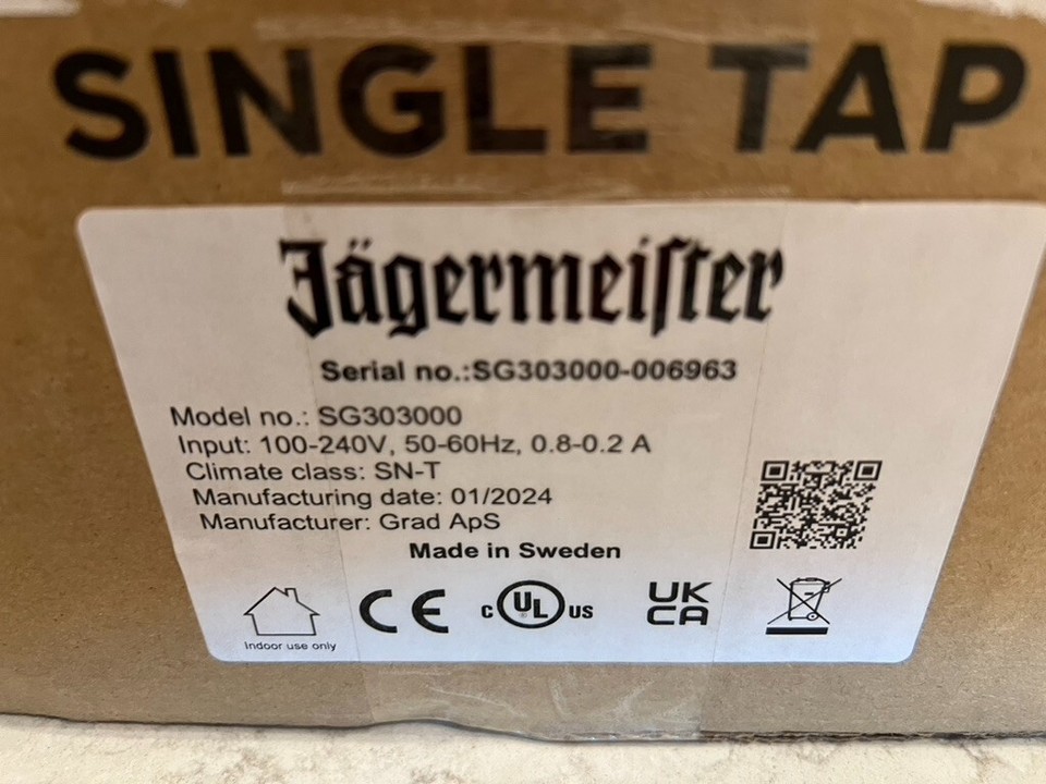 Jagermeister Tap Shot Chiller Machine Single Bottle Model SG303000 New ...