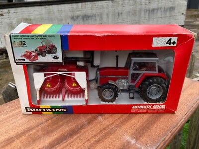 1/32 scale Britains 9662 Massey Ferguson 3680 & Kemper header tractor ...