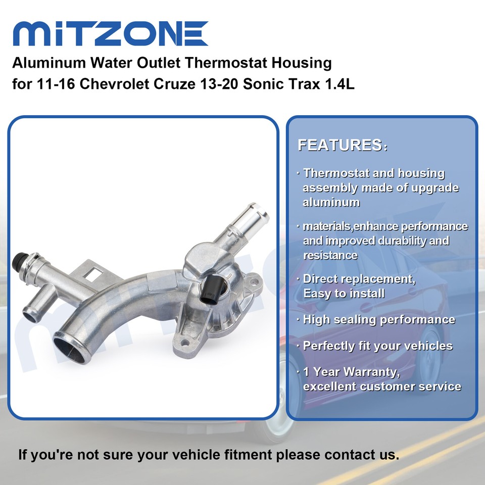 Aluminum Coolant Water Outlet w/ Inlet Hose for Chevrolet Cruze Sonic ...