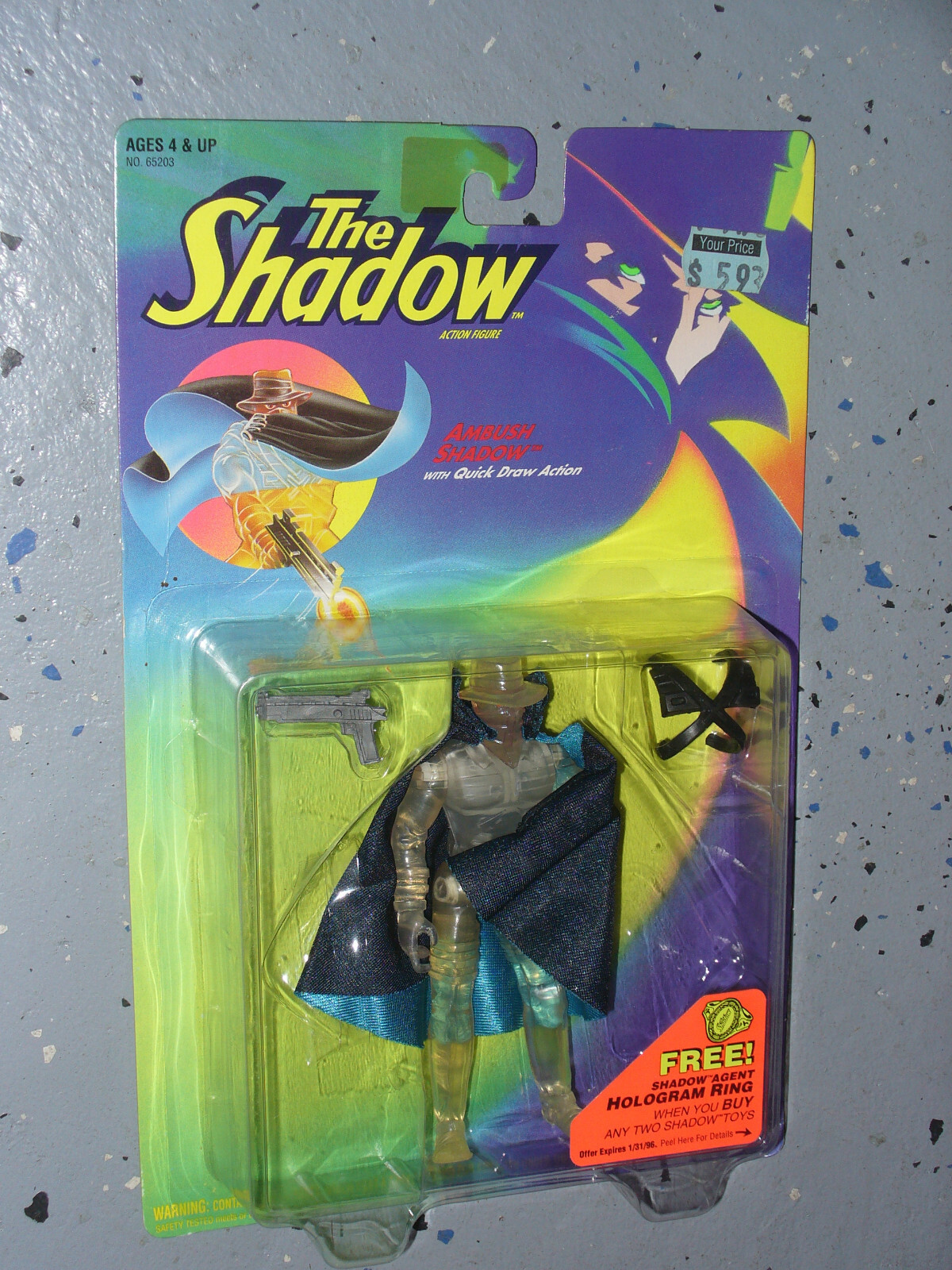 Kenner The Shadow with Quick Draw Action 5" Action Figure - dated 1994 ...