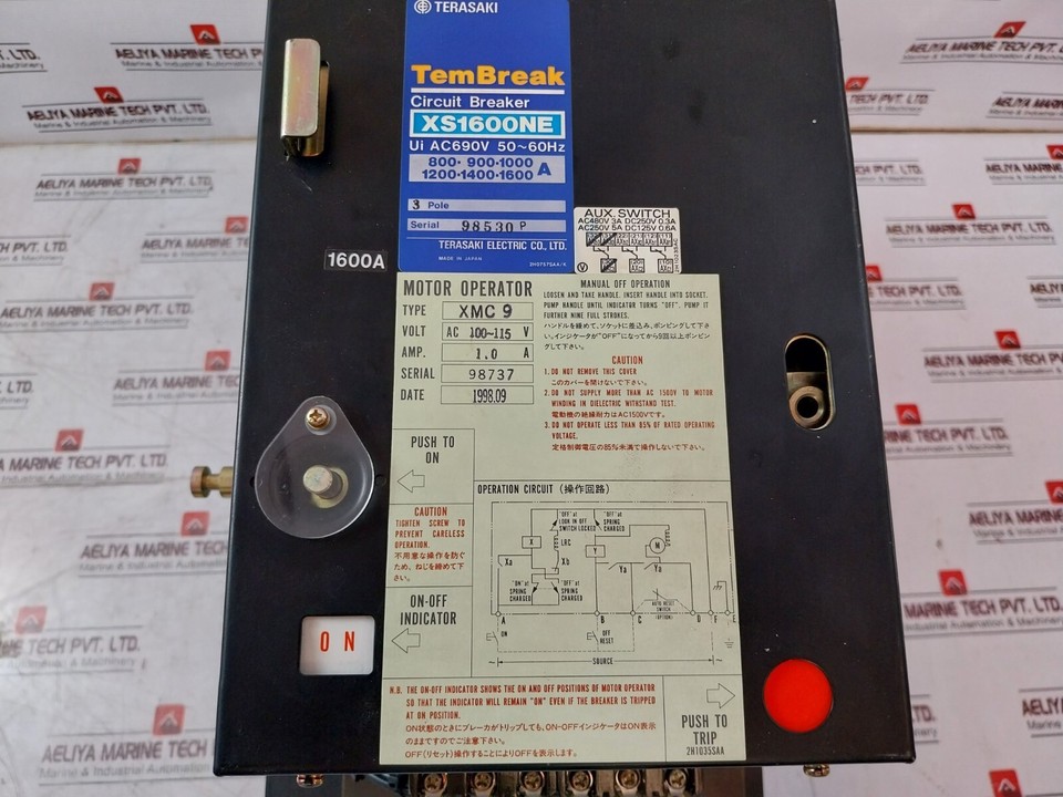 TERASAKI XS1600NE 3 Pole Circuit Breaker With Motor Operator 50-60HZ | eBay