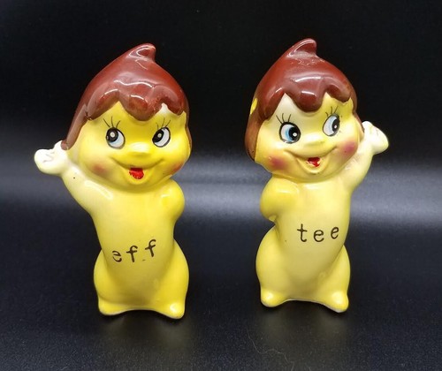 Vtg Tee & Eff Salt Pepper Shaker Set Japan Mascot Tastee Freez Vintage ...
