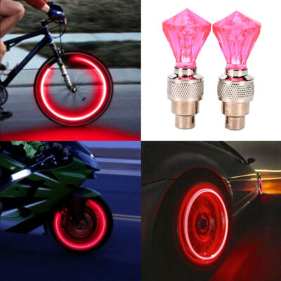 2PCS Valve Stem LED Cap for Bike Bicycle Motorcycle Car Wheel Tire ...