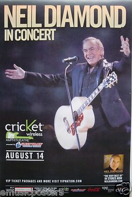NEIL DIAMOND 2012 SAN DIEGO TOUR POSTER + HANDBILL -Neil in concert ...