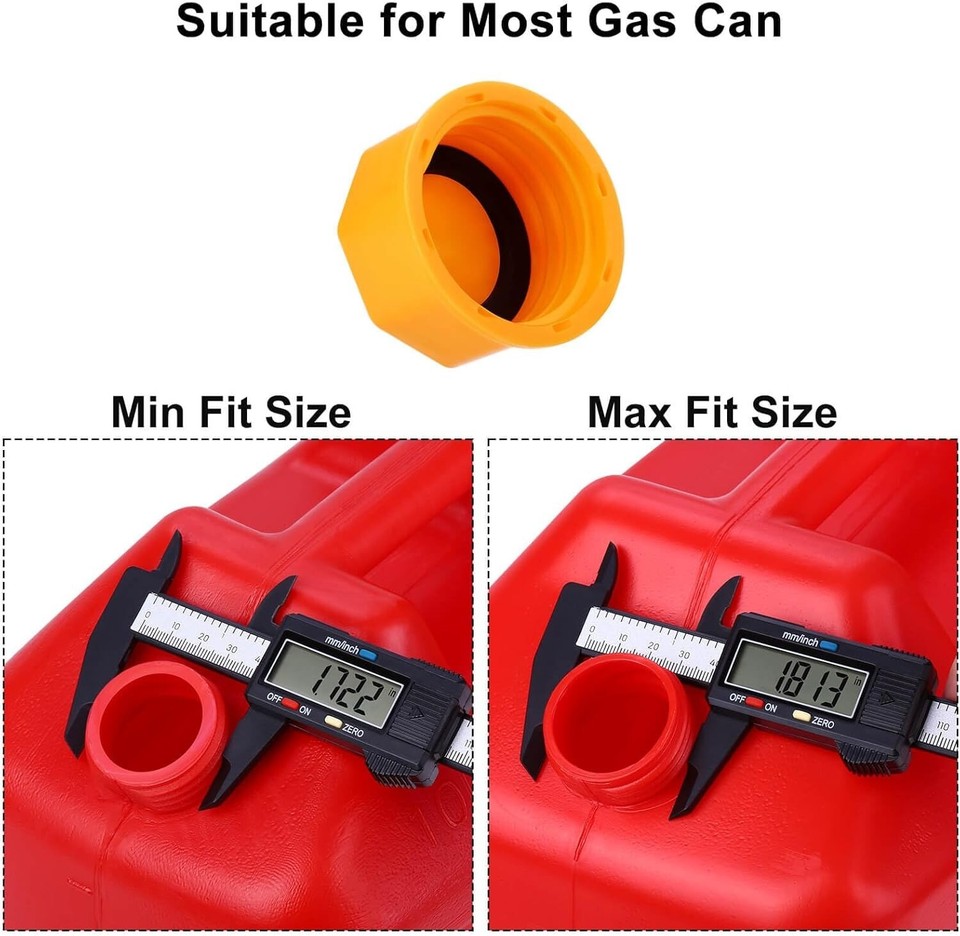 6PCS Gas Can Caps, 5 Gallon Gas Can Cap Replacement, Universal Coarse ...