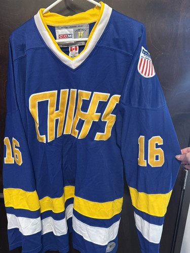 Jack Hanson CCM Charlestown Chiefs Slap Shot Jersey | eBay