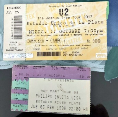 U2 - 2 TICKETS - BUENOS AIRES / LA PLATA - 1998 - 2017 | eBay