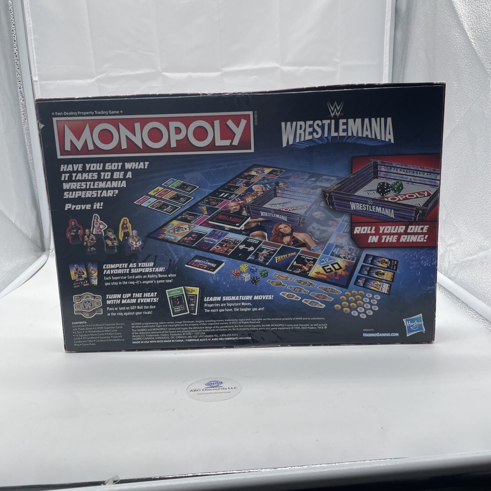 NEW SEALED Hasbro Gaming Monopoly Wrestlemania Edition Inspired by WWE ...