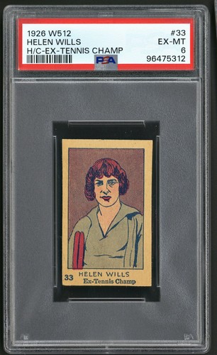 HELEN WILLS 1926 W512 Hand Cut Strip Card #33 PSA 6, Women's Tennis ...