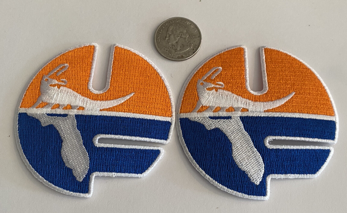 (2)-UF UNIVERSITY OF FLORIDA GATORS EMBROIDERED IRON ON PATCHES 3”x 3 ...