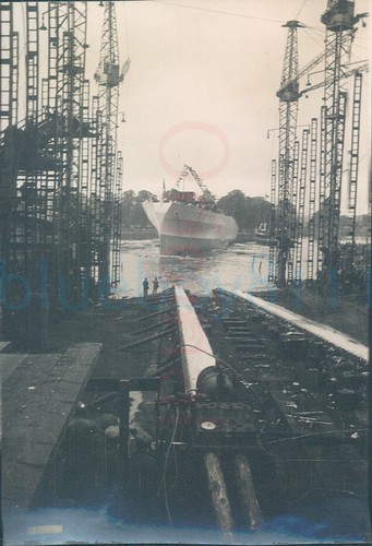 1936 Yarrow HMS Protector Launch Royal Navy Net layer ship 3x2" Orig ...