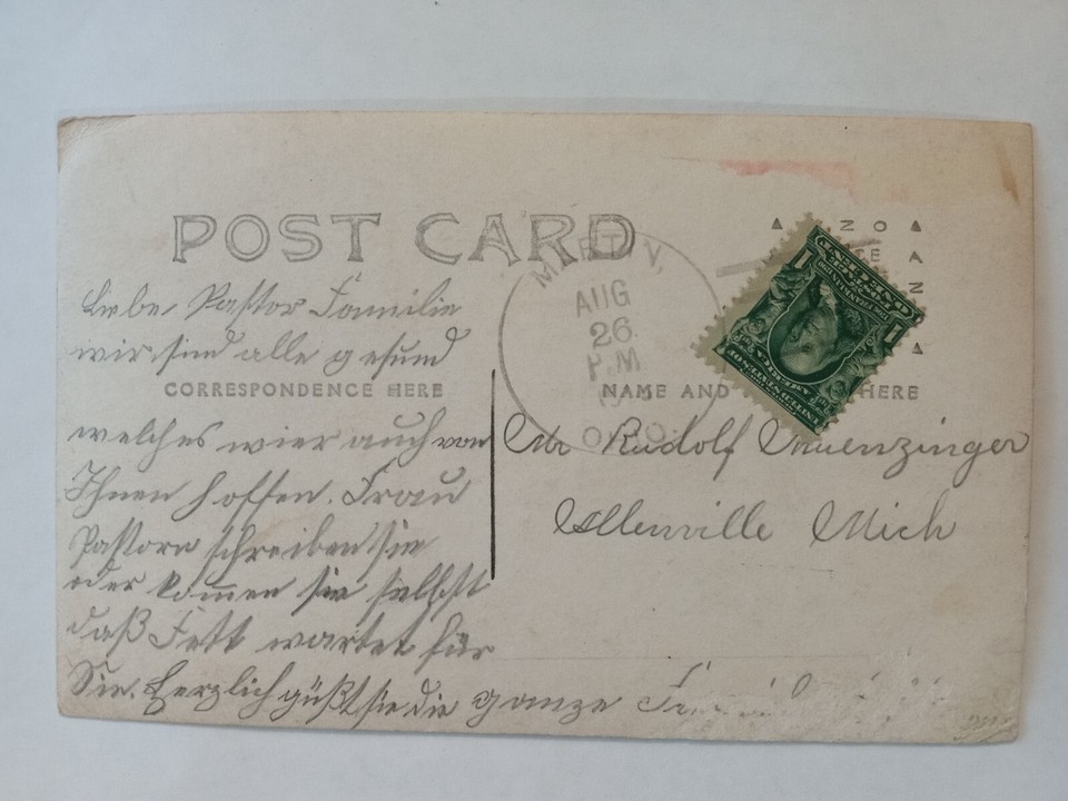 WILLISTON OHIO REAL PHOTO POSTCARD 1908 LUTHERAN CHURCH PORT CLINTON ...